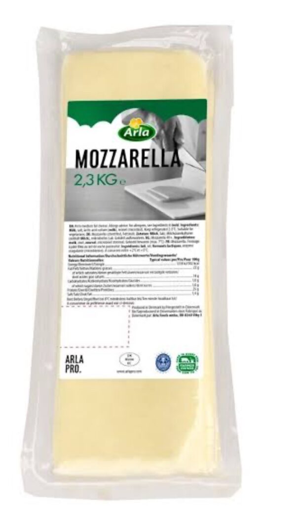 Arla Mozzarella Block Cheese 2.3kg - Deprince Foods